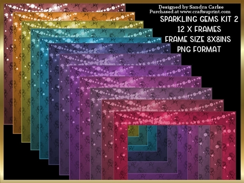 Sparkling Gems 12 x Frames Kit 2 - CUP1020515_719 | Craftsuprint