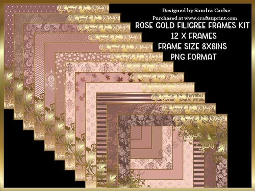 Rose Gold Filigree Pattern Frames 12 x Frames - CUP1023844_719 ...