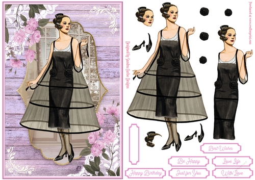 Female Birthday Vintage Lady Decoupage Topper 11 - CUP1040269_719 ...