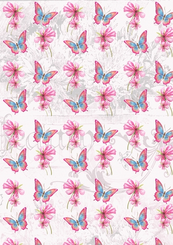 Butterflies & Flowers Backing Paper 3 - CUP1048066_719 | Craftsuprint