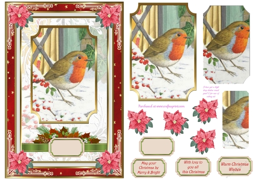 Christmas Robin Vintage Decoupage Topper 2 - CUP1059298_719 | Craftsuprint