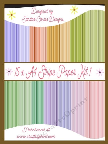 Stripe 15 x Background A4 Papers Kit 1 - CUP1092445_719 | Craftsuprint