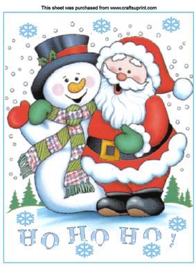 Christmas Santa & Snowman A4 Card Front - CUP113687_719 | Craftsuprint