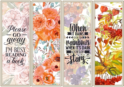 Floral Vintage 4 x Bookmarks 1 - CUP1148803_719 | Craftsuprint