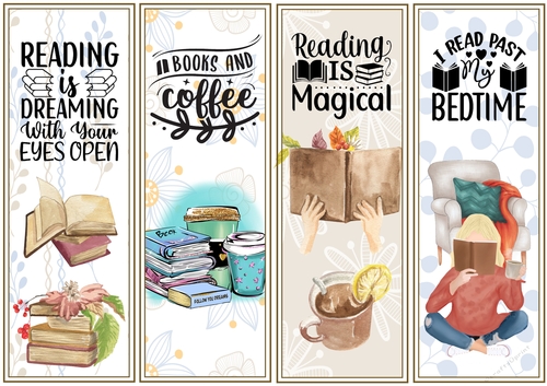 Reading Books 4 x Bookmarks Sheet 2 - CUP1149637_719 | Craftsuprint