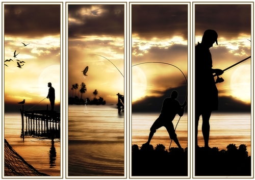 Fishing 4 x Bookmarks - CUP1160719_719 | Craftsuprint