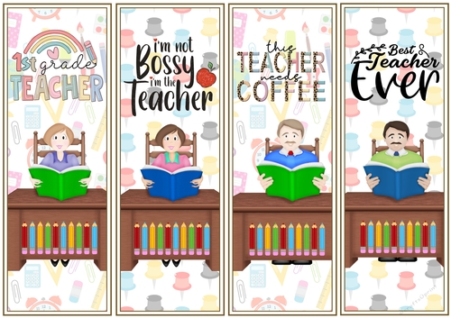 Teacher School 4 x Bookmarks 1 - CUP1162538_719 | Craftsuprint