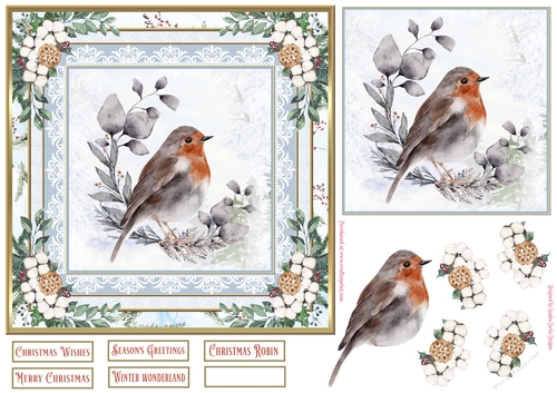 Christmas Robin Winter Scene 7x7ins Topper 1 - CUP1175822_719 ...