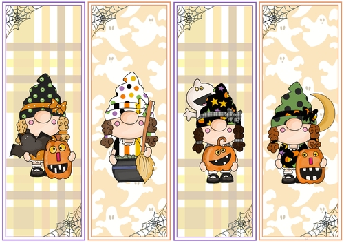 Halloween Gnomes/Birthday 4 x Bookmarks 3 - CUP1178106_719 | Craftsuprint