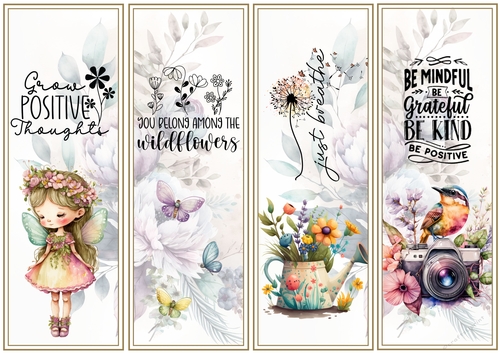 Pretty Floral 4 x Bookmarks - CUP1194156_719 | Craftsuprint