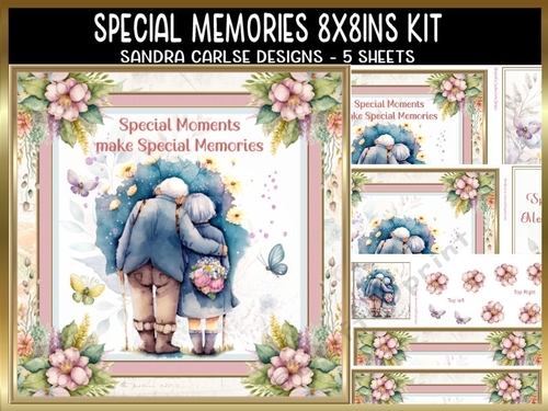 Special Memories 8x8ins Decoupage Kit 1 with Matching Bookmarks ...