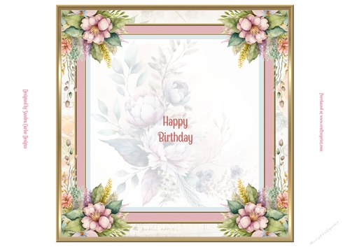 Floral Corners 8x8ins Insert with sentiment - CUP1196244_719 | Craftsuprint