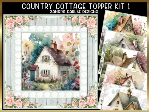 Country Cottages 7x7ins x 6 Topper Kit 1 - CUP1214072_719 | Craftsuprint