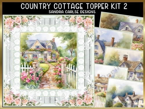 Country Cottages 7x7ins x 6 Topper Kit 2 - CUP1214079_719 | Craftsuprint