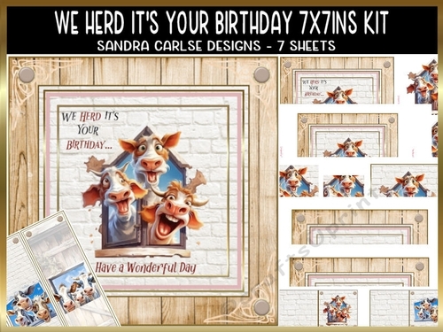 We herd its your birthday 7x7ins kit with bookmarks - CUP1222931_719 ...