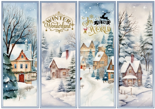 Christmas Winter 4 x Bookmarks 7 - CUP1240533_719 | Craftsuprint