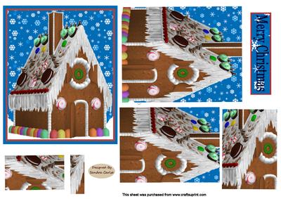Christmas Gingerbread House pyramid topper - CUP130094_719 | Craftsuprint