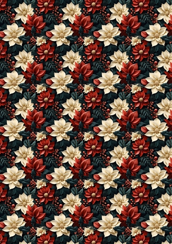 Christmas Poinsettia Backing Paper 1 - CUP1333676_719 | Craftsuprint
