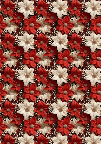 Christmas Poinsettia Backing Paper 2 - CUP1333677_719 | Craftsuprint