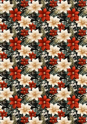 Christmas Poinsettia Backing Paper 6 - CUP1333681_719 | Craftsuprint