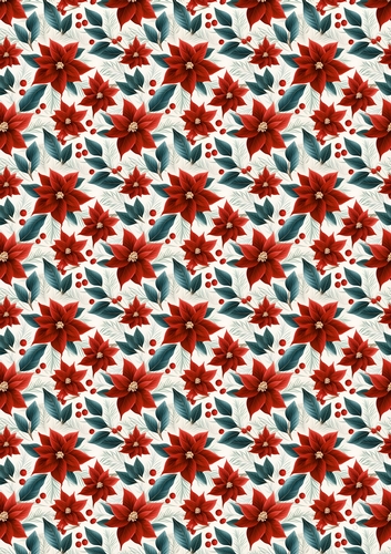 Christmas Poinsettia Backing Paper 8 - CUP1333684_719 | Craftsuprint