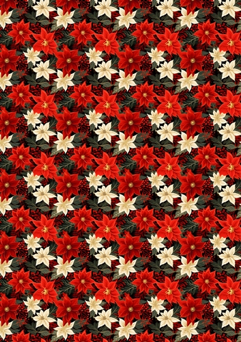 Christmas Poinsettia Backing Paper 11 - CUP1333688_719 | Craftsuprint