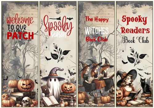 Halloween 4 x bookmarks 2 - CUP1337792_719 | Craftsuprint