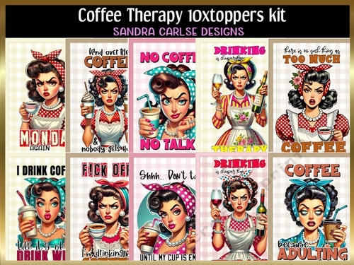 Coffee therapy 5x7 toppers x 10 kit - CUP1349063_719 | Craftsuprint