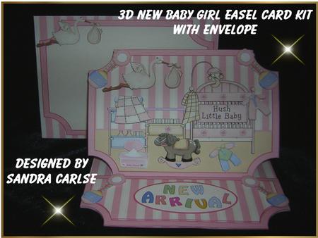 Baby Girl Easel Card Kit with Envelope - CUP241486_719 | Craftsuprint