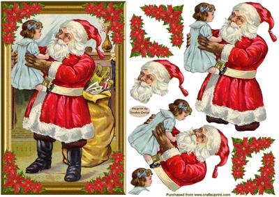 Father Christmas Decoupage Card Front - CUP281193_719 | Craftsuprint