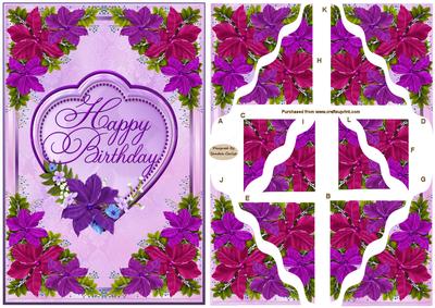 Happy Birthday Floral Corner Stacker Card Front - CUP329998_719 ...