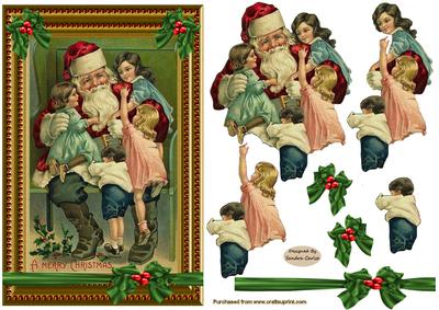 Father Christmas Decoupage Card Front - CUP348708_719 | Craftsuprint
