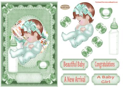 Beautiful Baby 3 Decoupage Card Front - CUP352134_719 | Craftsuprint