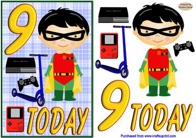 9th Birthday Boy Card Front - CUP387157_719 | Craftsuprint