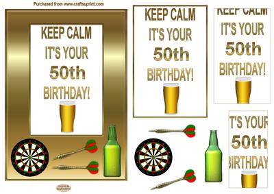 Keep Calm Its Your 50th Birthday 5 x 7ins Card Front - CUP413768_719 ...