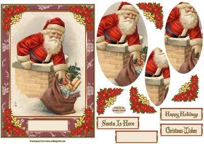 Christmas Vintage Santa Pyramid Topper 3 - CUP463151_719 | Craftsuprint