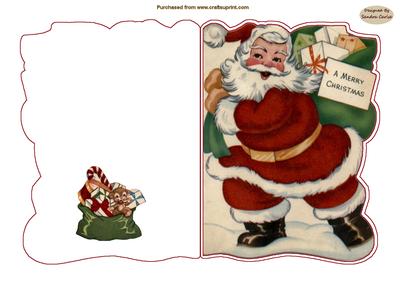 Christmas Vintage Santa Shaped Quick Card - CUP482714_719 | Craftsuprint