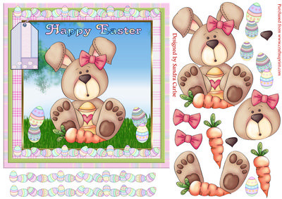 Happy Easter Bunny Decoupage Topper - CUP673413_719 | Craftsuprint