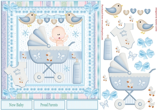 Baby Boy Topper card - CUP728865_719 | Craftsuprint