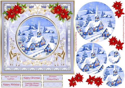 Christmas snow covered rooftops Vintage Topper - CUP748242_719 ...