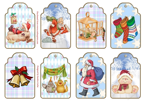 Happy Christmas Tags x 8 - CUP750479_719 | Craftsuprint