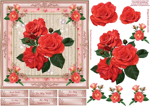 Red Red Roses Topper - CUP758677_719 | Craftsuprint