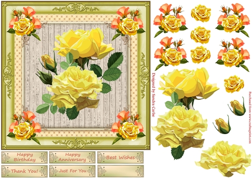 Yellow Flowers Topper - CUP758679_719 | Craftsuprint