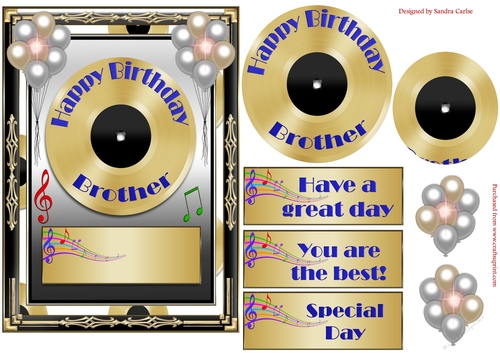Happy Birthday Brother Topper - CUP768773_719 | Craftsuprint