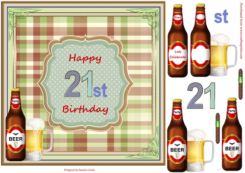 Happy 21st Birthday Pattern Background Topper - CUP780264_719 ...