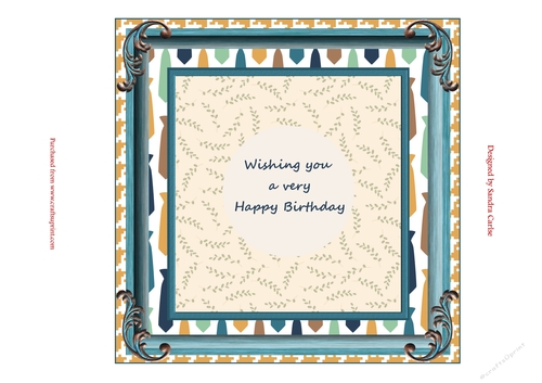 Male Birthday Insert 4 approx: 7.5 x 7.5ins - CUP792111_719 | Craftsuprint