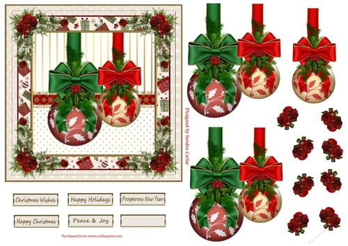 Christmas Baubles Topper - CUP808788_719 | Craftsuprint