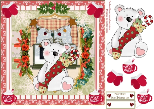 Polar Bears Christmas Topper 1 - CUP831800_719 | Craftsuprint