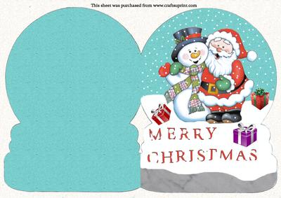 Christmas Santa in the Snow Shaped Card - CUP87091_719 | Craftsuprint