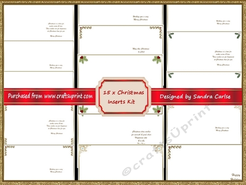 Christmas Inserts x 15 kit 2 - CUP882782_719 | Craftsuprint